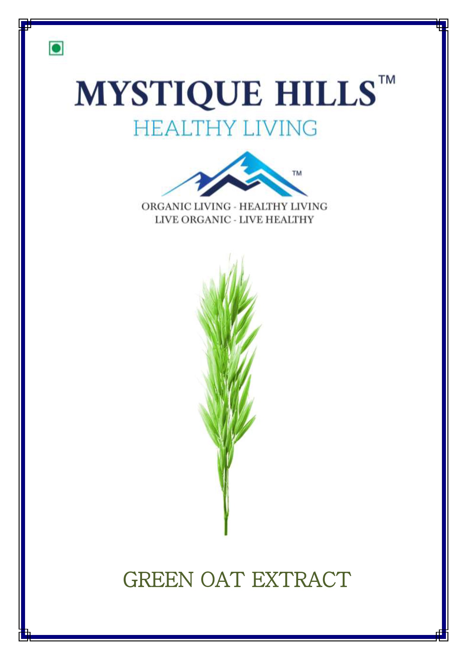 Mystique Green Oat Extract 50 g , Oatstraw - Mystique Hills